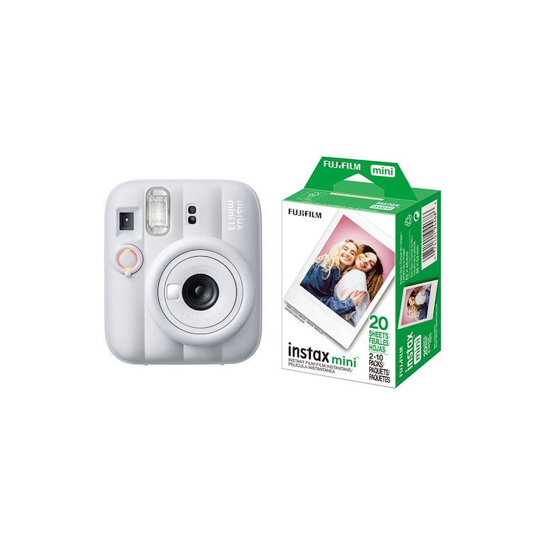 FUJIFILM INSTAX MINI 13 Instant Film Camera - CLAY WHITE + INSTAX Mini Film 2-Pack