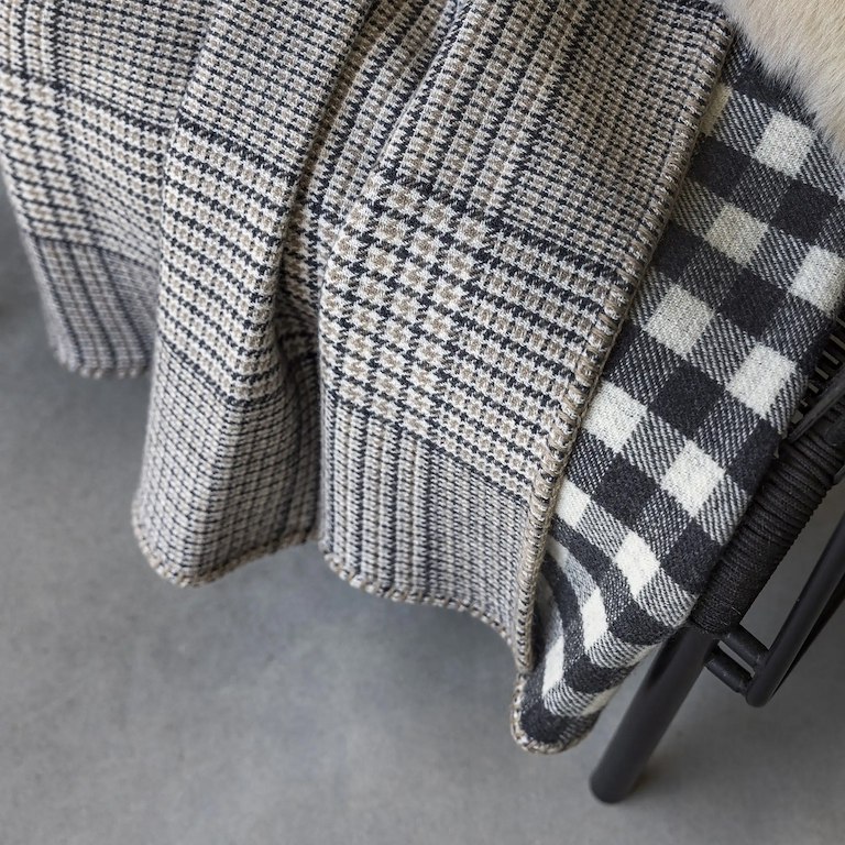 Ćebe // „Babette“ – steel grey/brown/ecrue