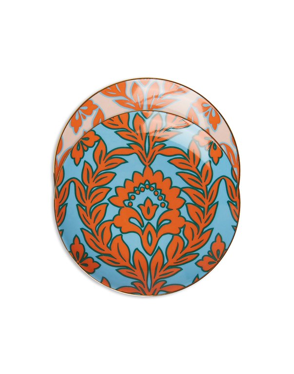 Tanjir // Side Plate (set od 2) – „Garland“ // „Turquoise, Pink“