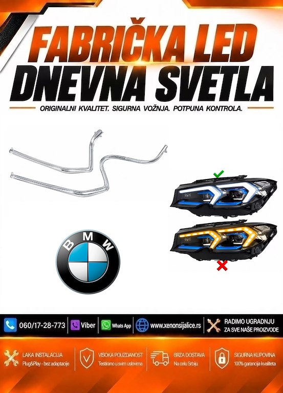 LED DNEVNO SVETLO FABRICKI MODEL U FARU LED PRSTENOVI BMW 3 G20 23-26 LASER