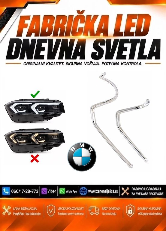 LED DNEVNO SVETLO FABRICKI MODEL U FARU LED PRSTENOVI BMW 3 G20 23-26 LED