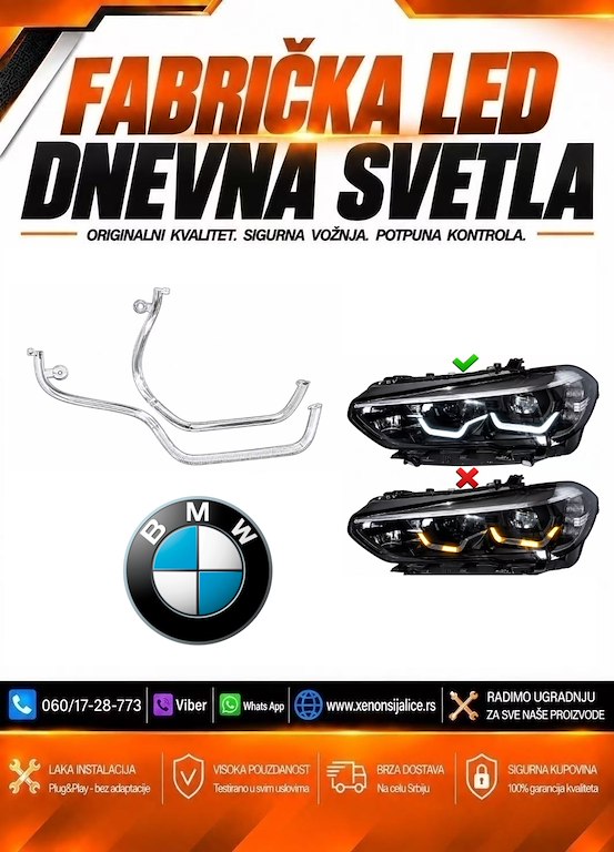 LED DNEVNO SVETLO FABRICKI MODEL U FARU LED PRSTENOVI BMW X6 G06 19-23 LED