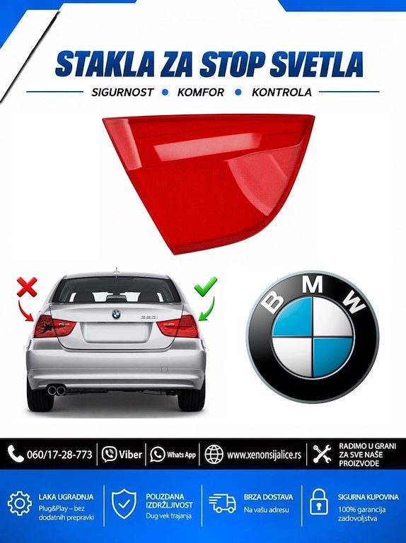 STAKLO ZA STOP SVETLO UNUTRASNJE BMW 3 E90 08-11
