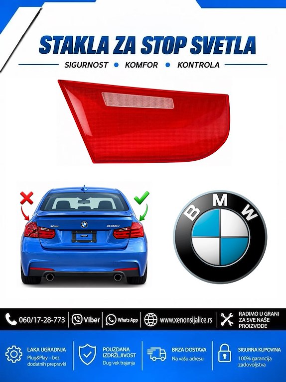 STAKLO ZA STOP SVETLO UNUTRASNJE BMW 3 F30 11-15