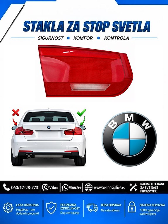 STAKLO ZA STOP SVETLO UNUTRASNJE BMW 3 F30 15-19