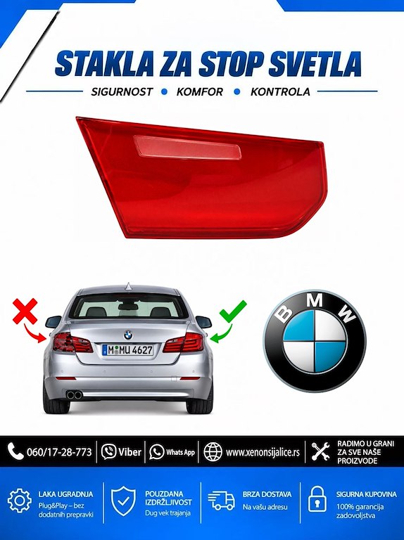 STAKLO ZA STOP SVETLO UNUTRASNJE BMW 5 F10 10-13