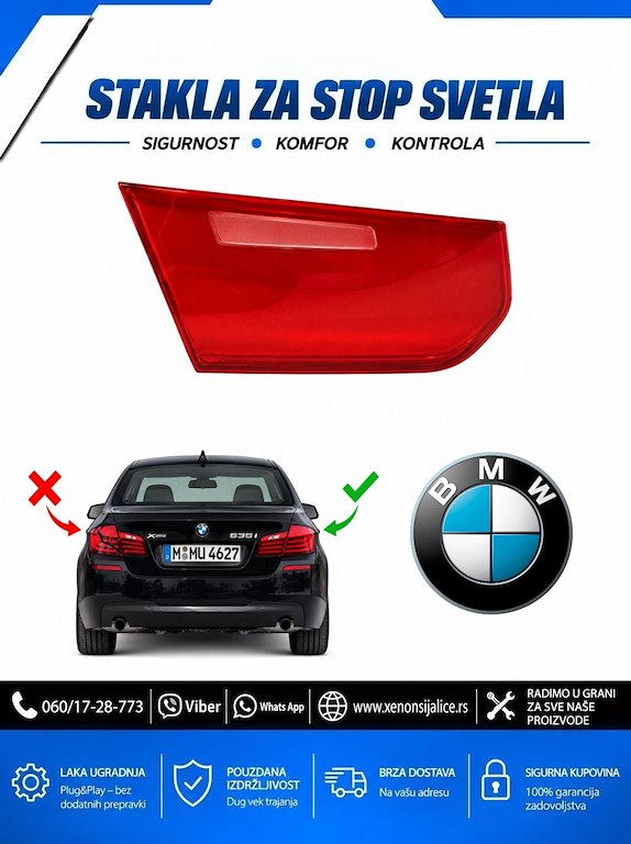STAKLO ZA STOP SVETLO UNUTRASNJE BMW 5 F10 13-17