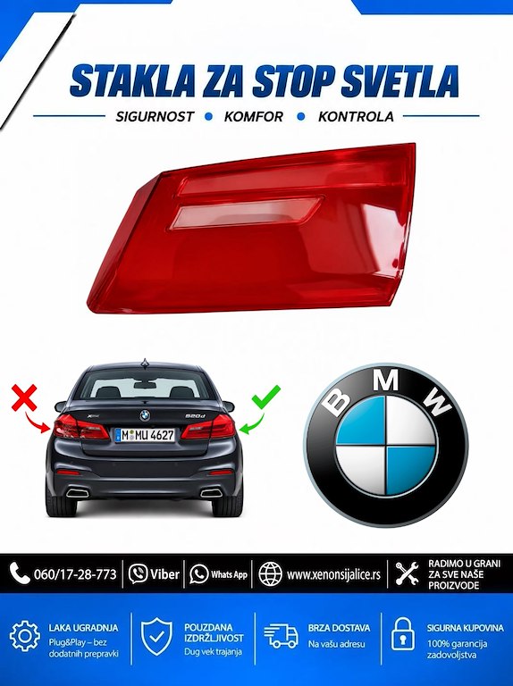 STAKLO ZA STOP SVETLO UNUTRASNJE BMW 5 G30 17-20