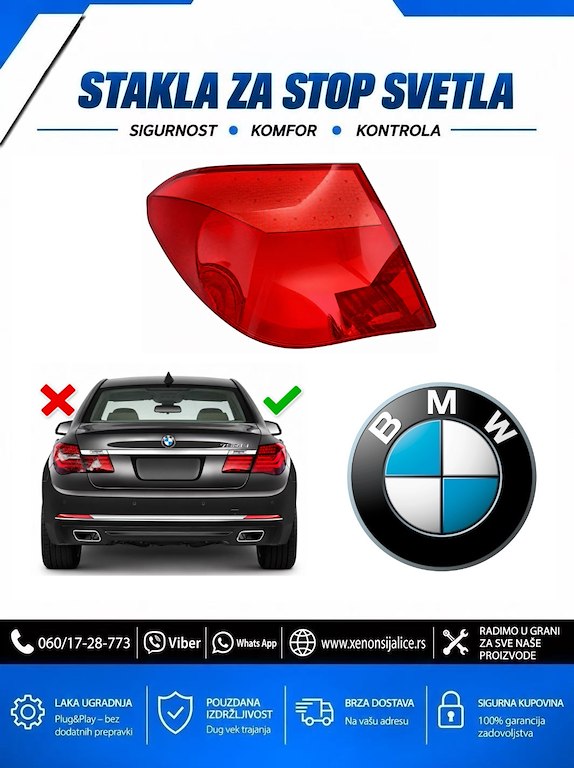STAKLO ZA STOP SVETLO SPOLJNO BMW 7 F01 08-15