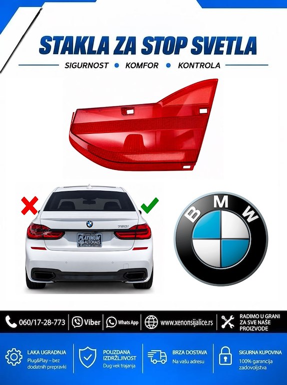 STAKLO ZA STOP SVETLO UNUTRASNJE BMW 7 G11 G12 15-19