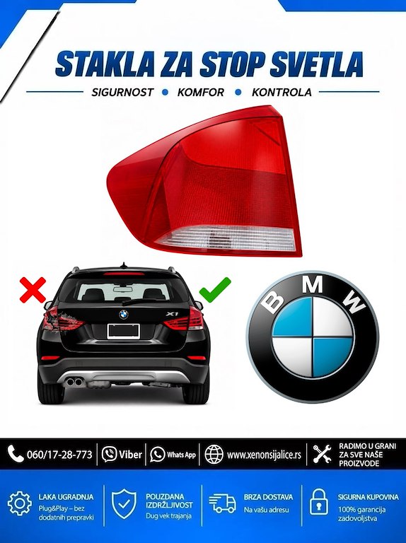 STAKLO ZA STOP SVETLO SPOLJNO BMW X1 E84 09-15