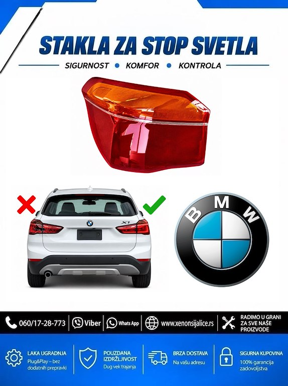 STAKLO ZA STOP SVETLO SPOLJNO BMW X1 F48 15-19