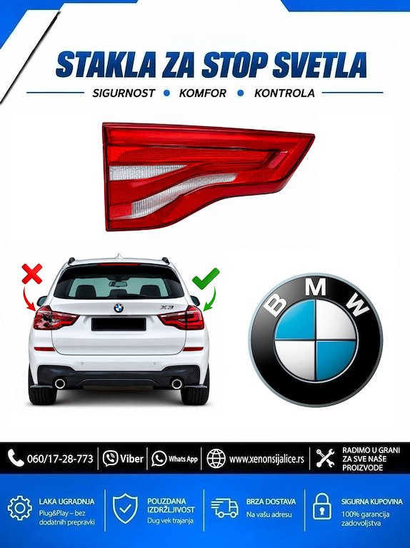 STAKLO ZA STOP SVETLO UNUTRASNJE BMW X3 G01 17-21