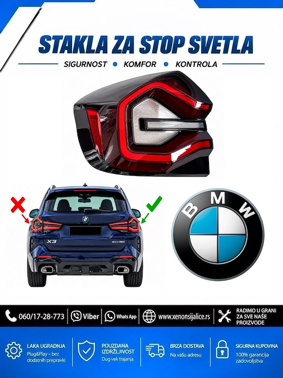 STAKLO ZA STOP SVETLO SPOLJNO BMW X3 G01 21-24