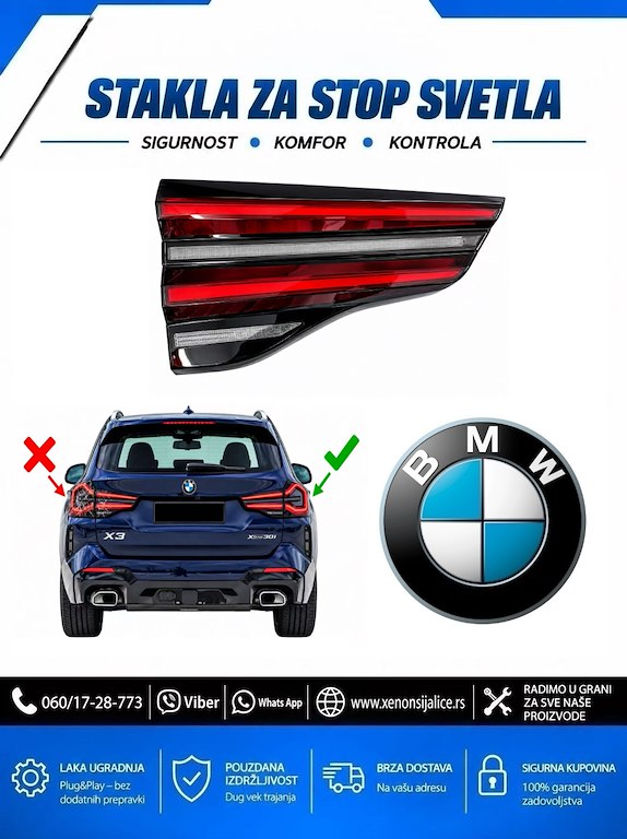 STAKLO ZA STOP SVETLO UNUTRASNJE BMW X3 G01 21-24