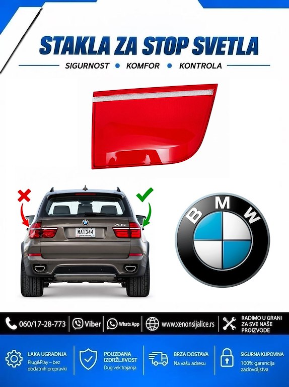 STAKLO ZA STOP SVETLO UNUTRASNJE BMW X5 E70 10-13