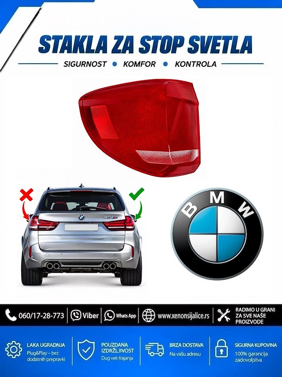 STAKLO ZA STOP SVETLO SPOLJNO BMW X5 F15 13-18