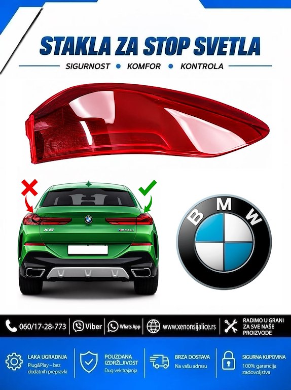 STAKLO ZA STOP SVETLO SPOLJNO BMW G06 19-26