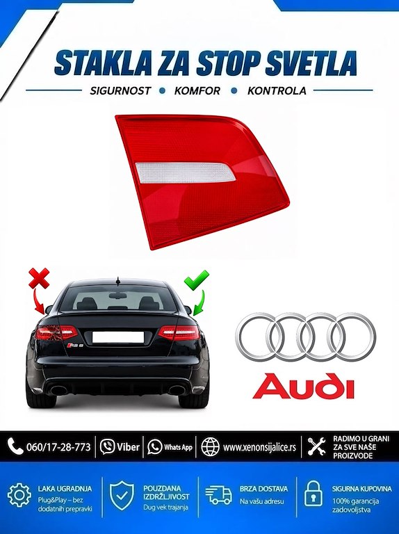 STAKLO ZA STOP SVETLO UNUTRASNJE AUDI A6 08-12