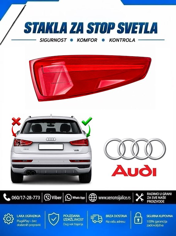 STAKLO ZA STOP SVETLO AUDI Q3 15-19