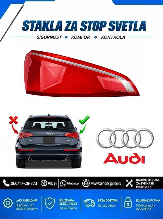 STAKLO ZA STOP SVETLO AUDI Q5 08-13