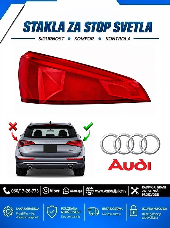 STAKLO ZA STOP SVETLO AUDI Q5 13-17