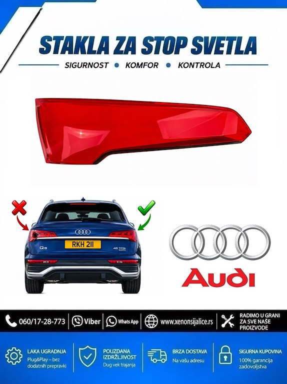 STAKLO ZA STOP SVETLO AUDI Q5 20-24