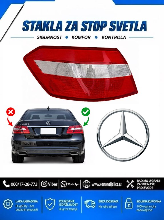 STAKLO ZA STOP SVETLO SPOLJNO MERCEDES E KLASA W212 09-13