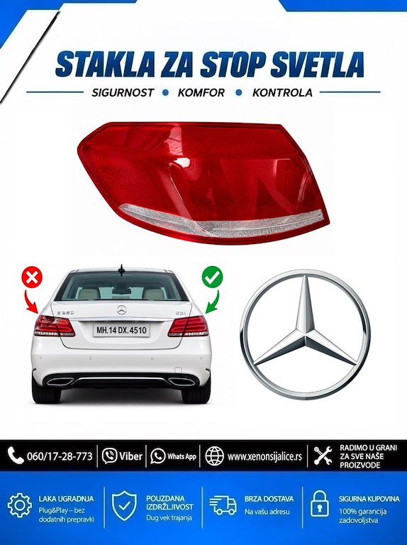 STAKLO ZA STOP SVETLO SPOLJNO MERCEDES E KLASA W212 13-16