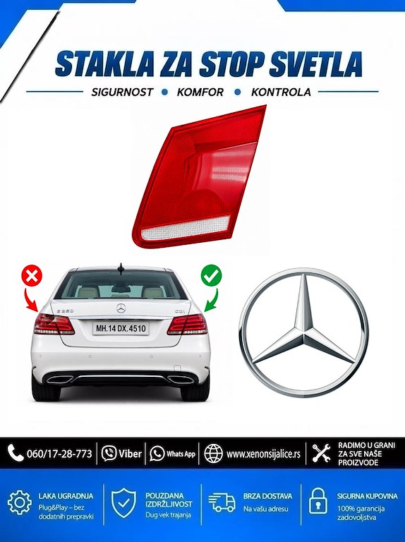 STAKLO ZA STOP SVETLO UNUTRASNJE MERCEDES E KLASA W212 13-16