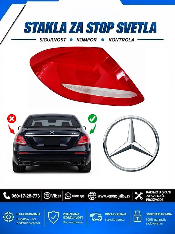 STAKLO ZA STOP SVETLO MERCEDES E KLASA W213 16-20