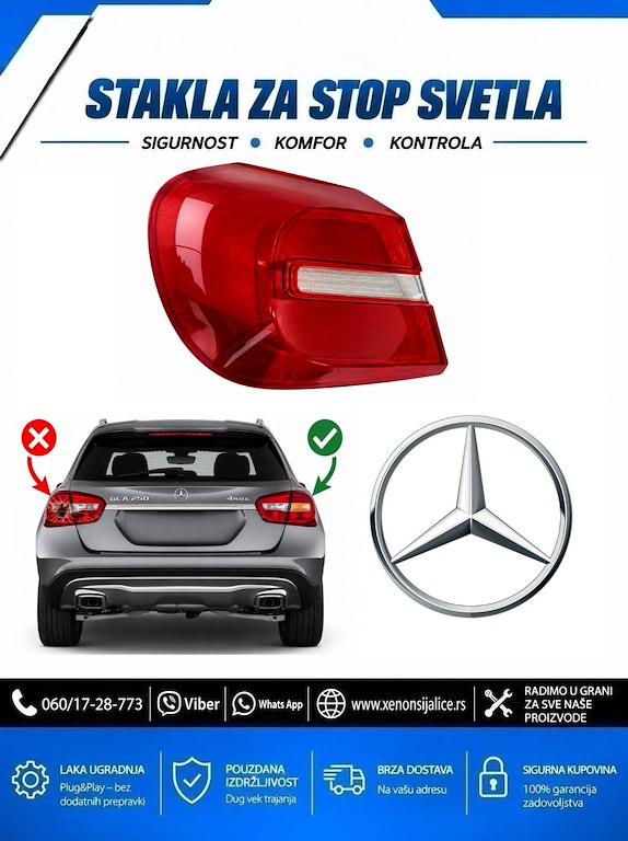 STAKLO ZA STOP SVETLO SPOLJNO MERCEDES GLA X156 14-17