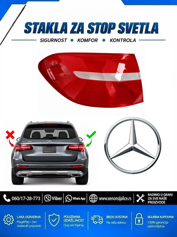 STAKLO ZA STOP SVETLO SPOLJNO MERCEDES GLC X253 15-19