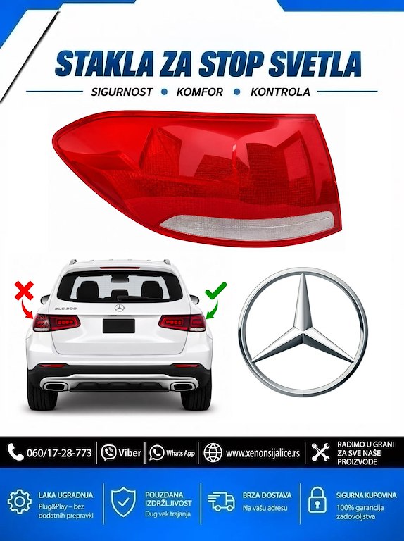 STAKLO ZA STOP SVETLO SPOLJNO MERCEDES GLC X253 19-22