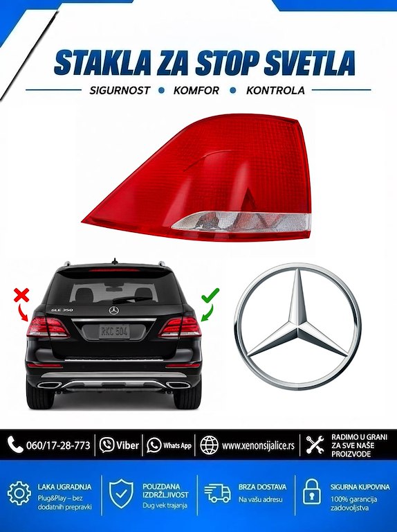 STAKLO ZA STOP SVETLO SPOLJNO MERCEDES GLE W166 15-18