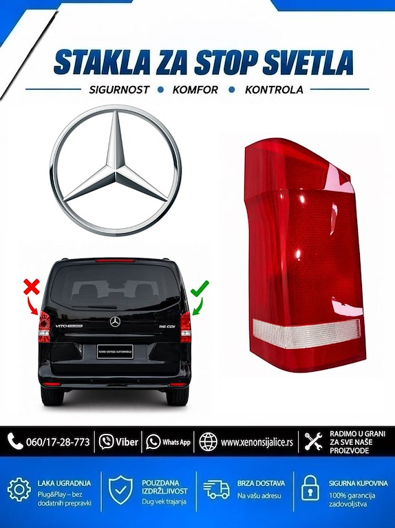 STAKLO ZA STOP SVETLO MERCEDES VITO W447 14-25