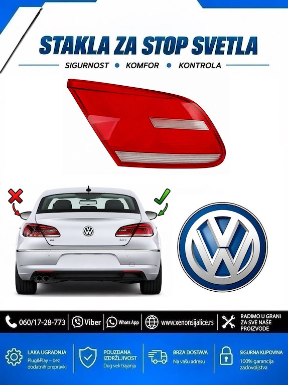 STAKLO ZA STOP SVETLO UNUTRASNJE VW PASSAT CC 13-18