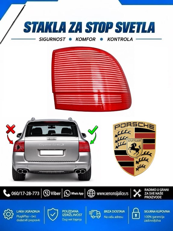 STAKLO ZA STOP SVETLO PORSCHE CAYENNE 03-07