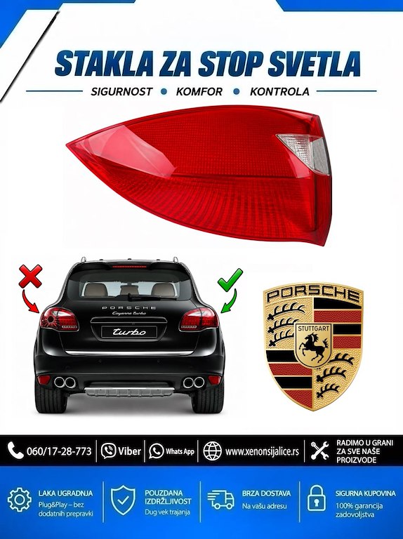 STAKLO ZA STOP SVETLO SPOLJNO PORSCHE CAYENNE 10-15