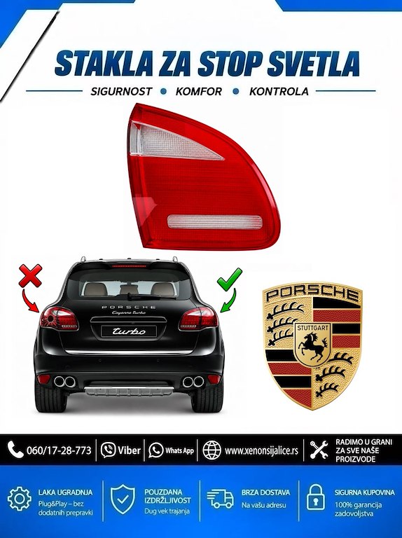 STAKLO ZA STOP SVETLO UNUTRASNJE PORSCHE CAYENNE 10-15