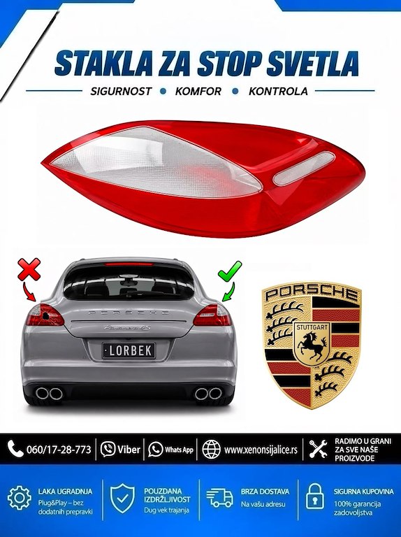 STAKLO ZA STOP SVETLO PORSCHE PANAMERA 11-14