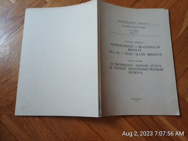 DEDEKIND, NEPREKIDNOST I IRACIONALNI BROJEVI