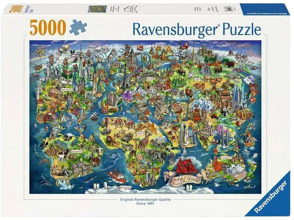 Ravensburger Dečija slagalica Mapa sveta 5000 delova 14+