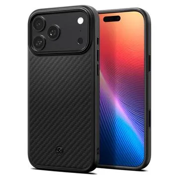 IPHONE 17 PRO MAX/18 PRO MAX SPIGEN ENZO ARAMID T MAG CASE - MAGSAFE COMPATIBLE - BLACK / SILVER