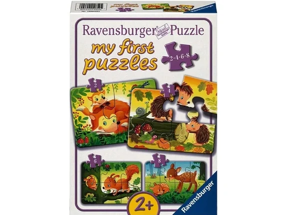 Ravensburger Puzzle za decu Zabava šumskih životinja 2/4/6/8 delova 2+