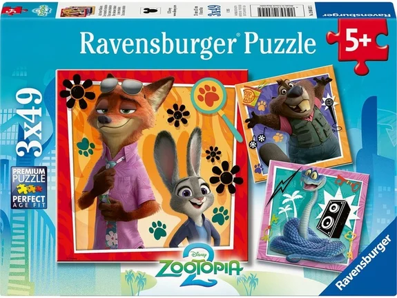 Ravensburger Puzzle za decu Zootopia 2 Nova misija 3x49 delova 5+