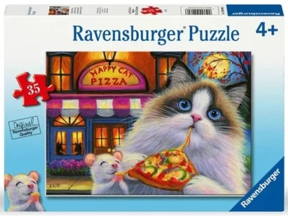 Ravensburger Puzzle za decu Srećna mačka pica 35 delova 3+