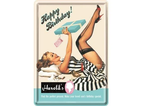 Nostalgic-Art Razglednica Happy Birthday Harrold's