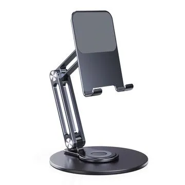 BONERUY L06X ALUMINUM SMARTPHONE/TABLET STAND – 360 ROTATING, FOLDABLE, MULTI-ANGLE - DARK GREY