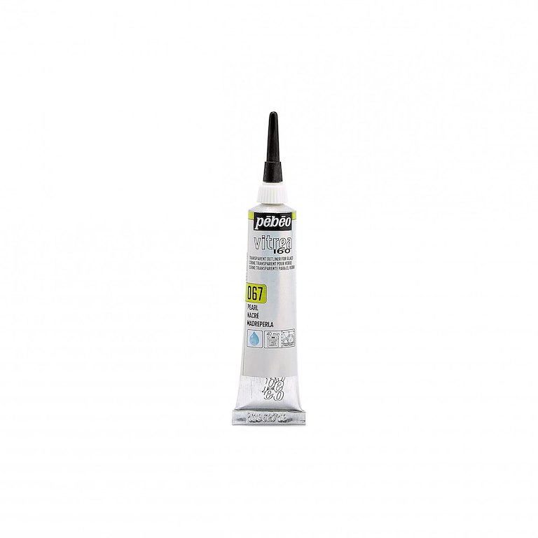 Pebeo Vitrea 160 kontura za staklo 20 ml – Biser (Pearl)